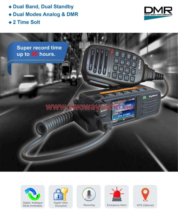 Kydera CDR-300UV APRS GPS Mini DMR Mobile Radio Digital Walkie Talkie ...