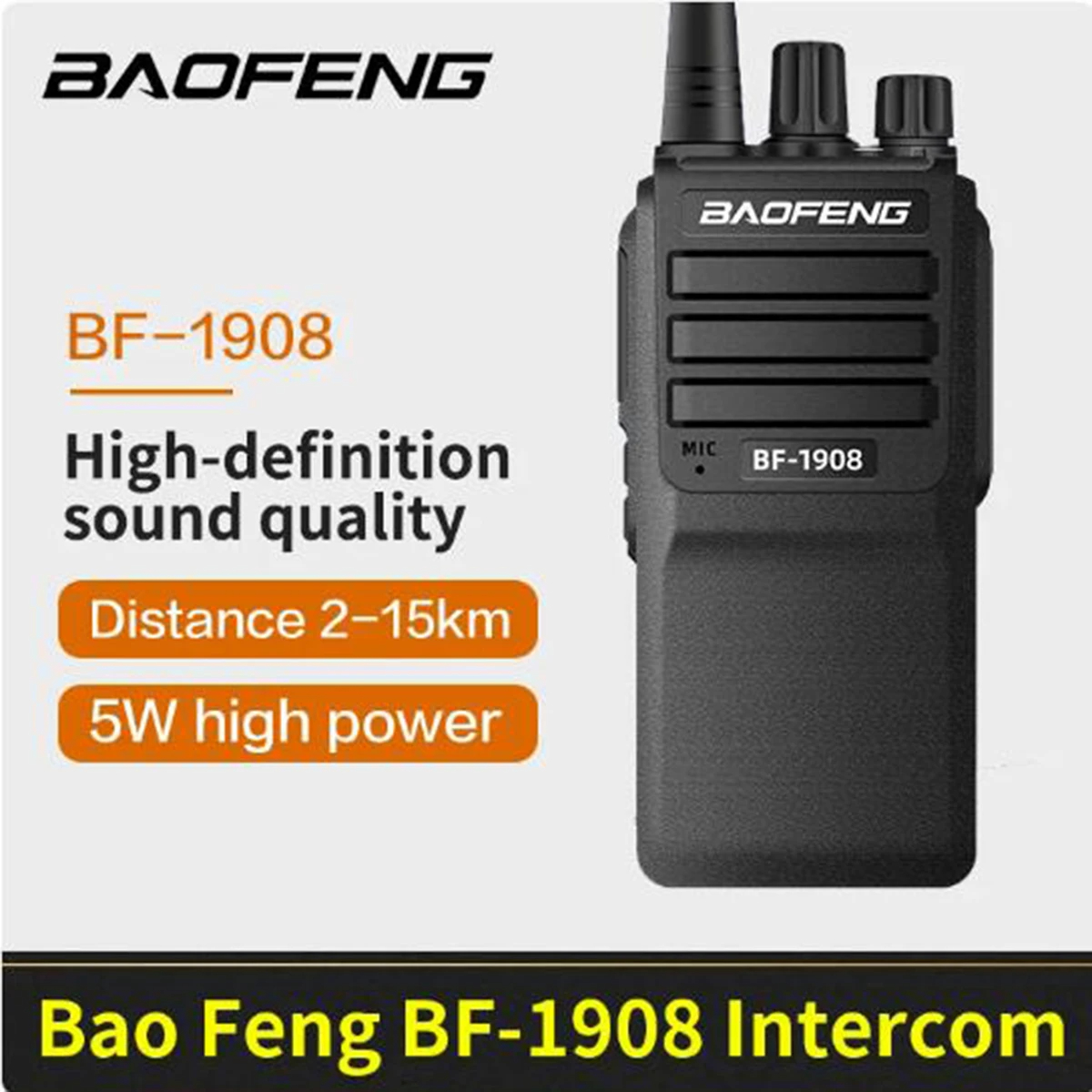 Baofeng BF1908 New Portable Two Way Radio 2200mAh 8W 2km-15km ...