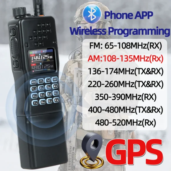 BAOFENG AR-152 PRO GPS Tactial Walkie Talkie 10W Multi Band Long Range ...