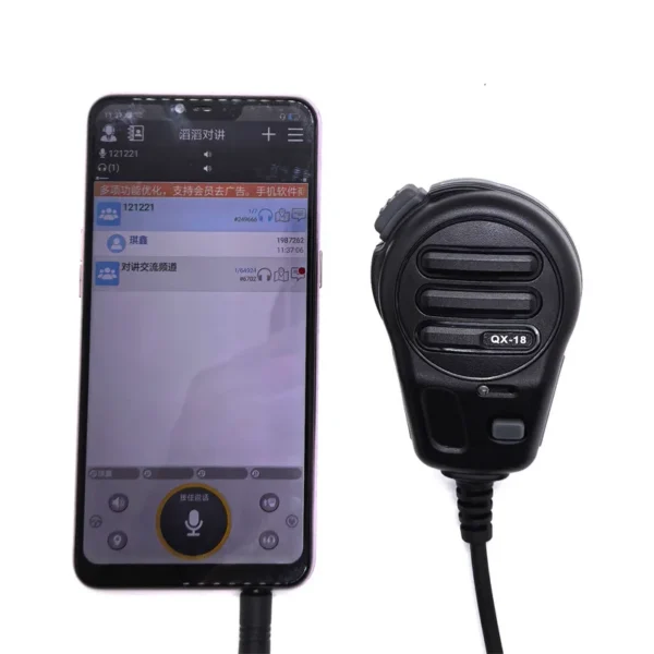 QX18 PTT Shoulder Microphone for Zello & Mobile Apps - Push-to-Talk ...
